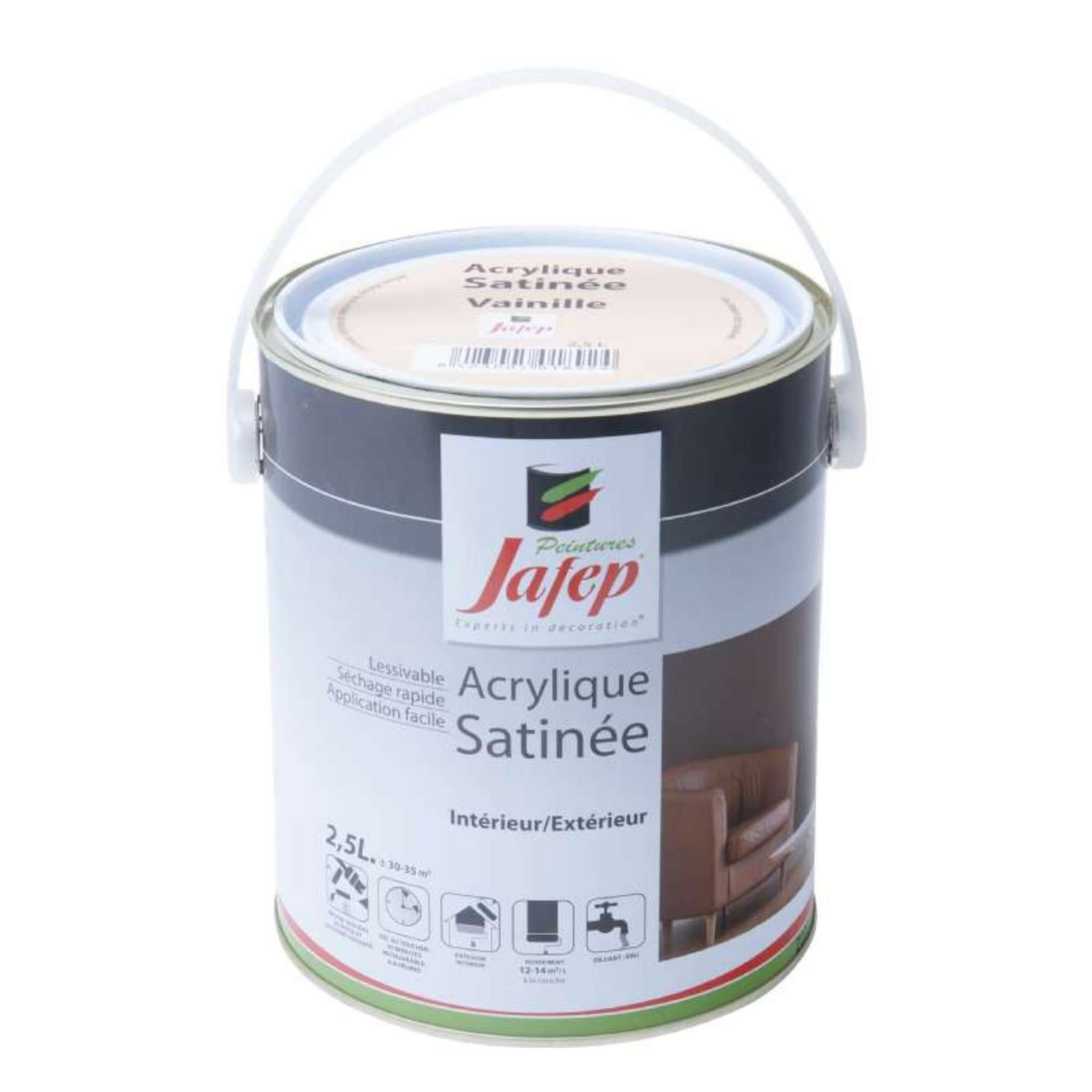 Peinture acrylique satinée vanille Jafep 2,5 L | Leroy Merlin