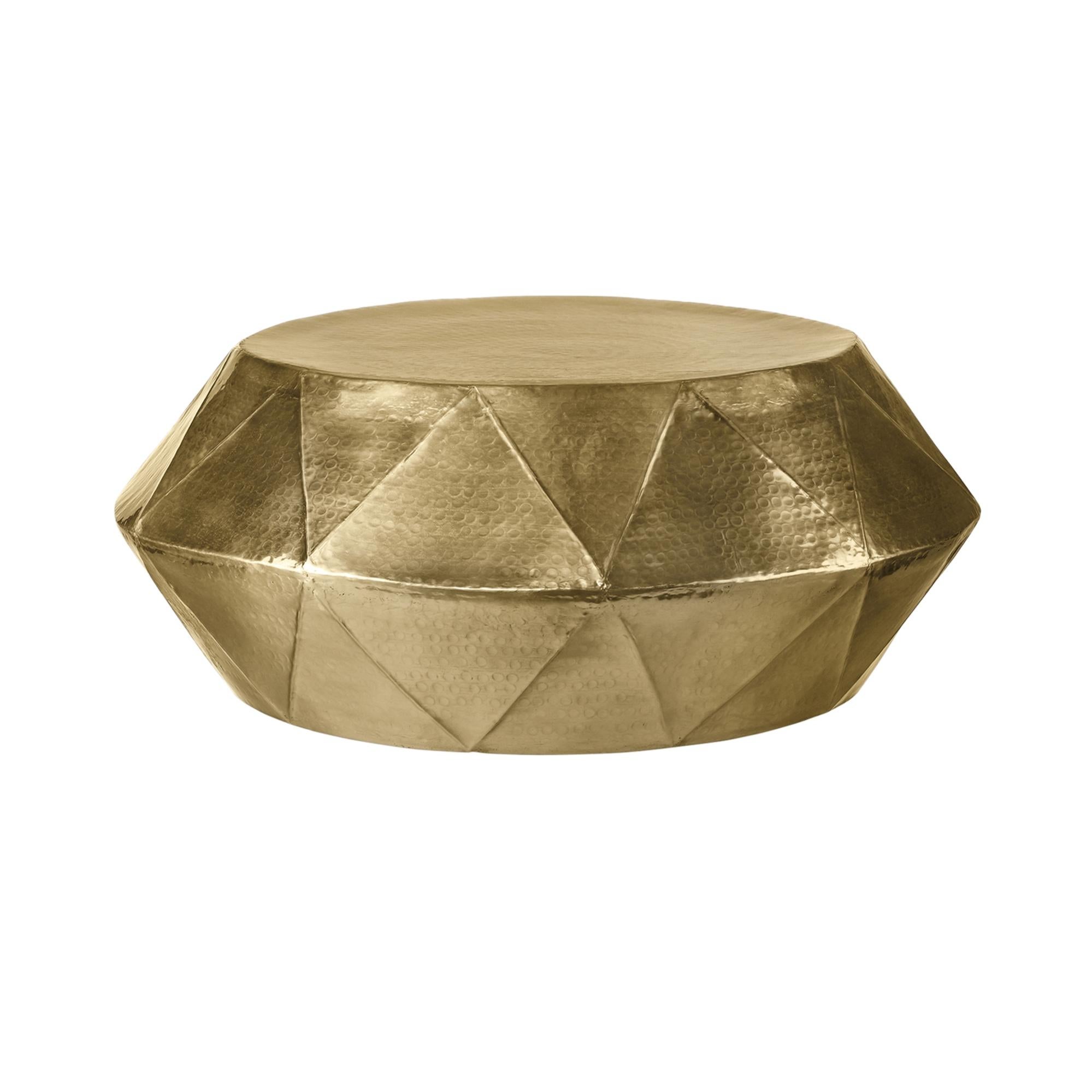 Womo-design Table Basse D'appoint Martelée En Aluminium Ø 73 X 28,5 Cm ...