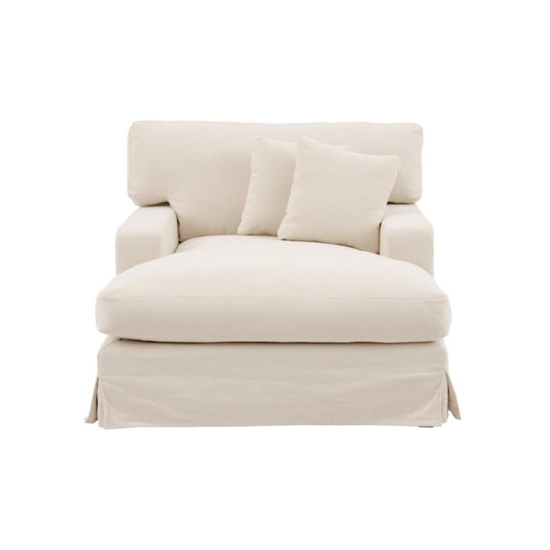 Chauffeuse méridienne tissu beige - LINOU | Leroy Merlin