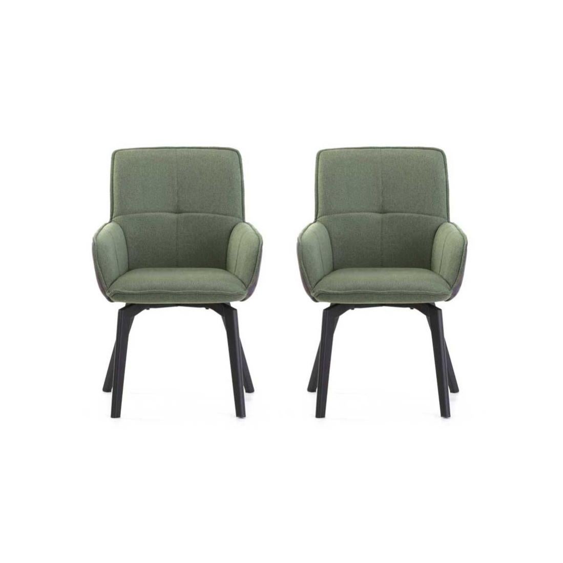 Duo de fauteuils Métal/Tissu Vert - LIBUMA : Vert | Leroy Merlin