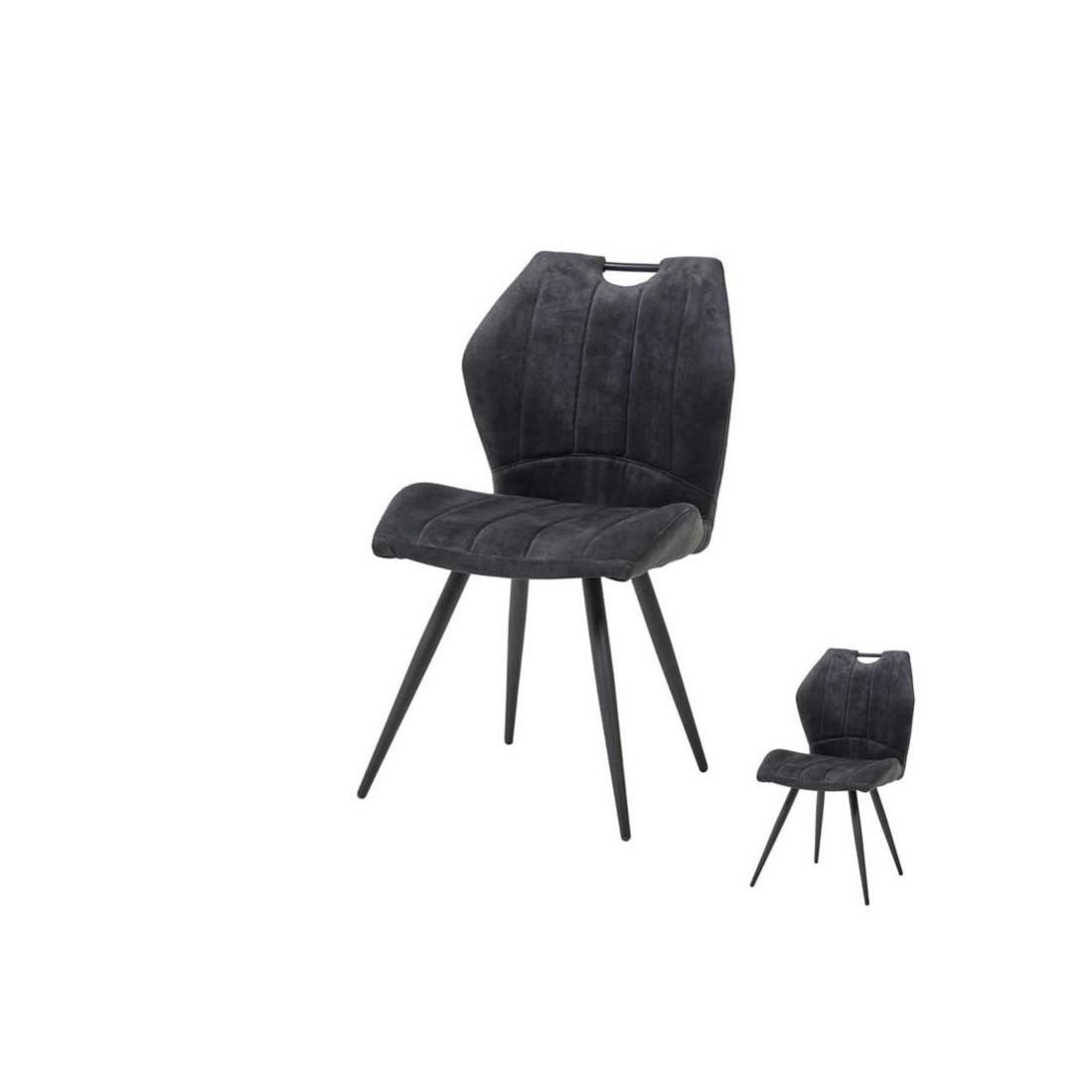 Duo de Chaises Velours gris/Métal - PEREZ | Leroy Merlin