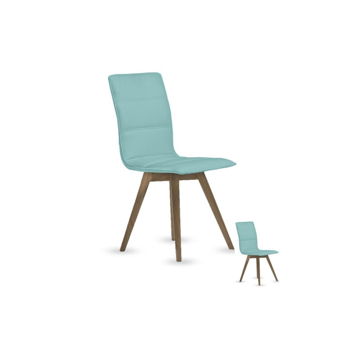 Duo de chaises simili cuir Turquoise - KANO : Bleu | Leroy Merlin