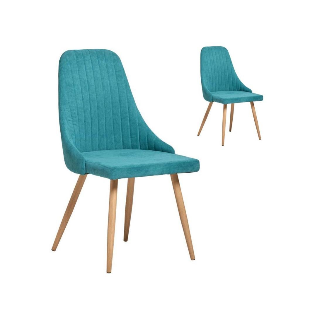 Duo de Chaises tissu Turquoise - SAM n°2 : Turquoise | Leroy Merlin