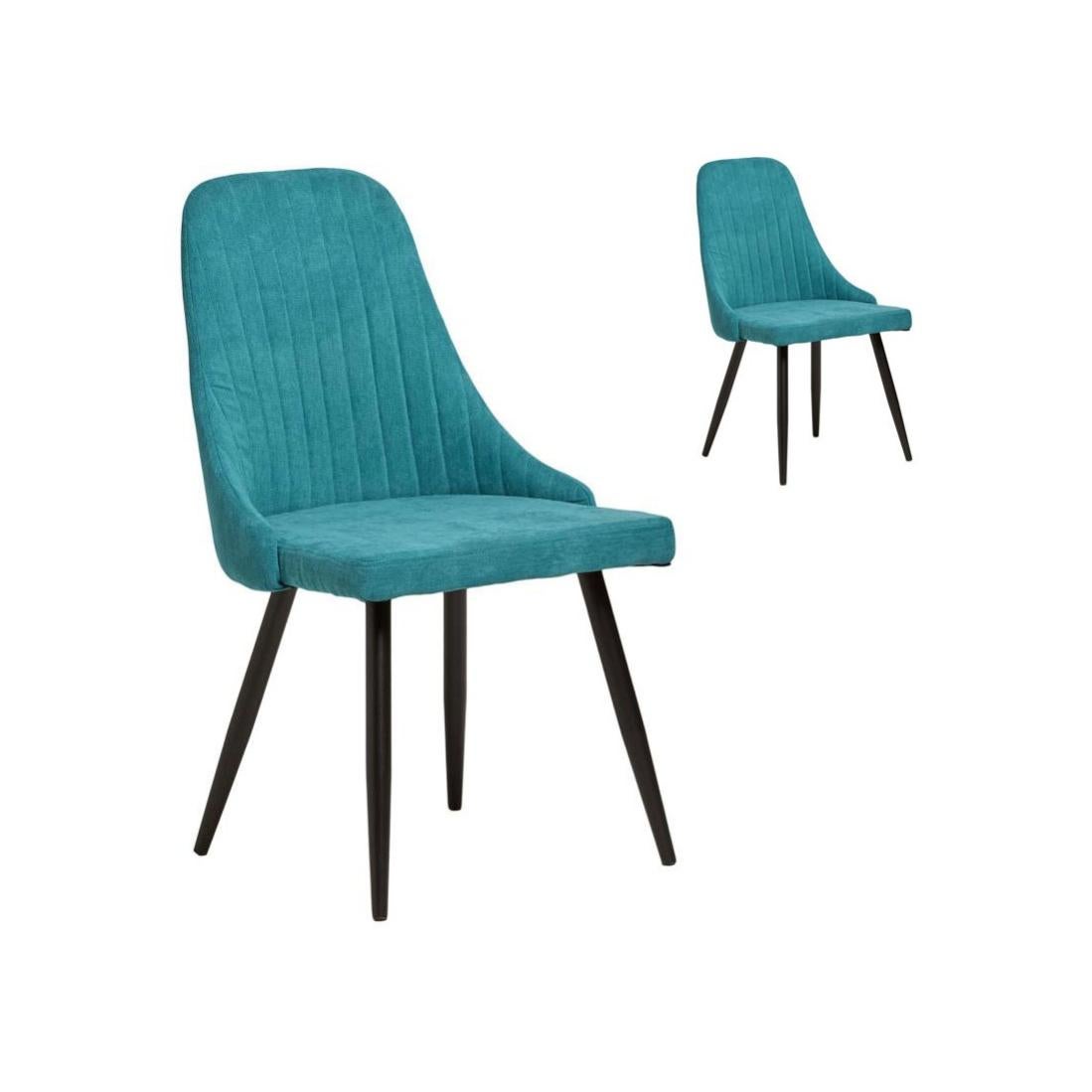 Duo de Chaises tissu Turquoise - SAM n°1 : Turquoise | Leroy Merlin