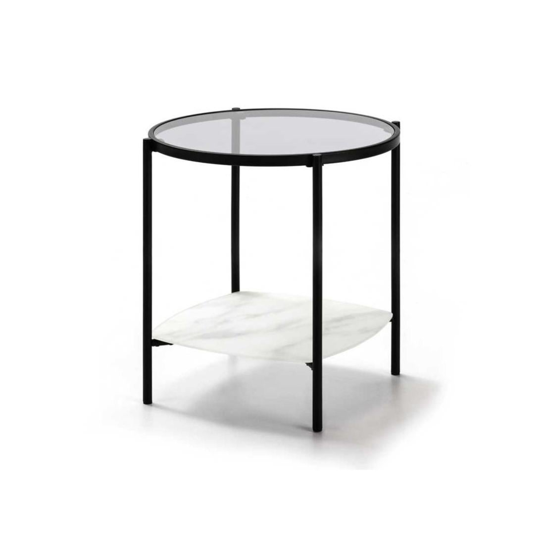 Table d'appoint Marbre Blanc Verre/Métal - LYKY : Marbre blanc | Leroy Merlin