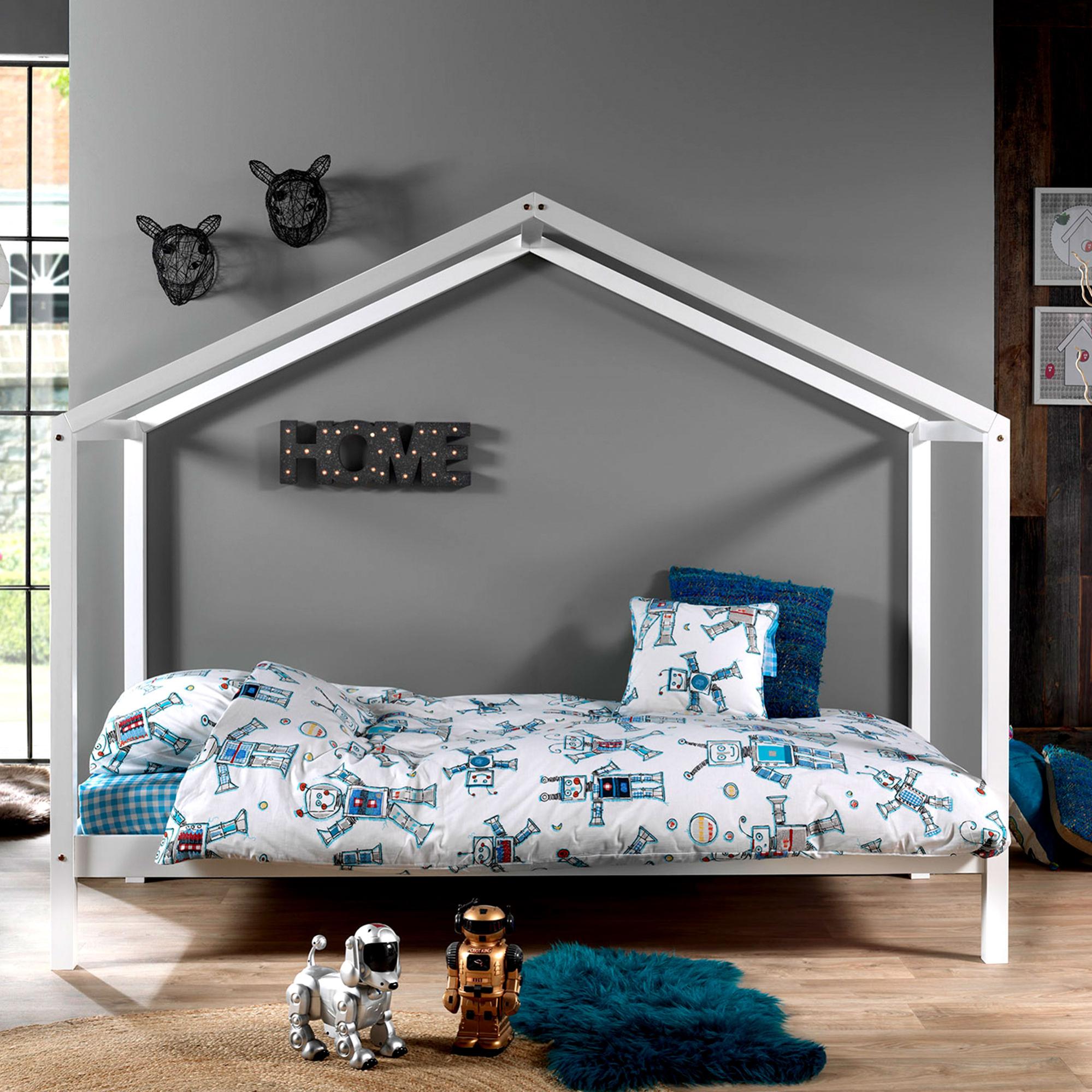 Lit cabane 90x200 cm avec matelas en pin blanc - NINOU | Leroy Merlin Lit cabane 90x200 cm avec matelas en pin blanc - NINOU | Leroy Merlin