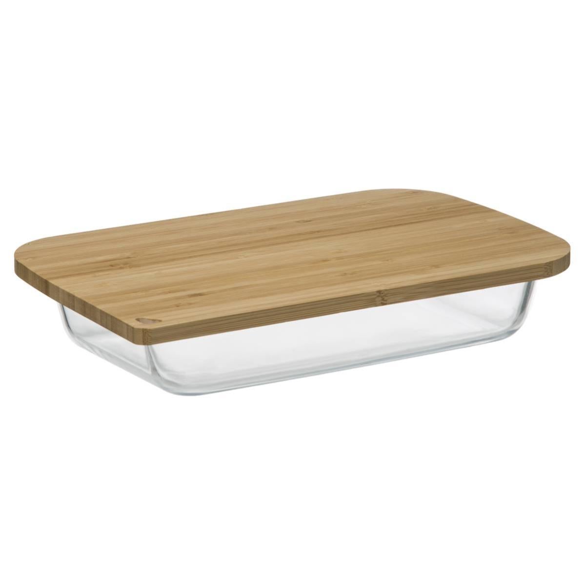 Plato rectangular con tapa de bambú 29x18 cm cuteat - 5Five | Leroy Merlin
