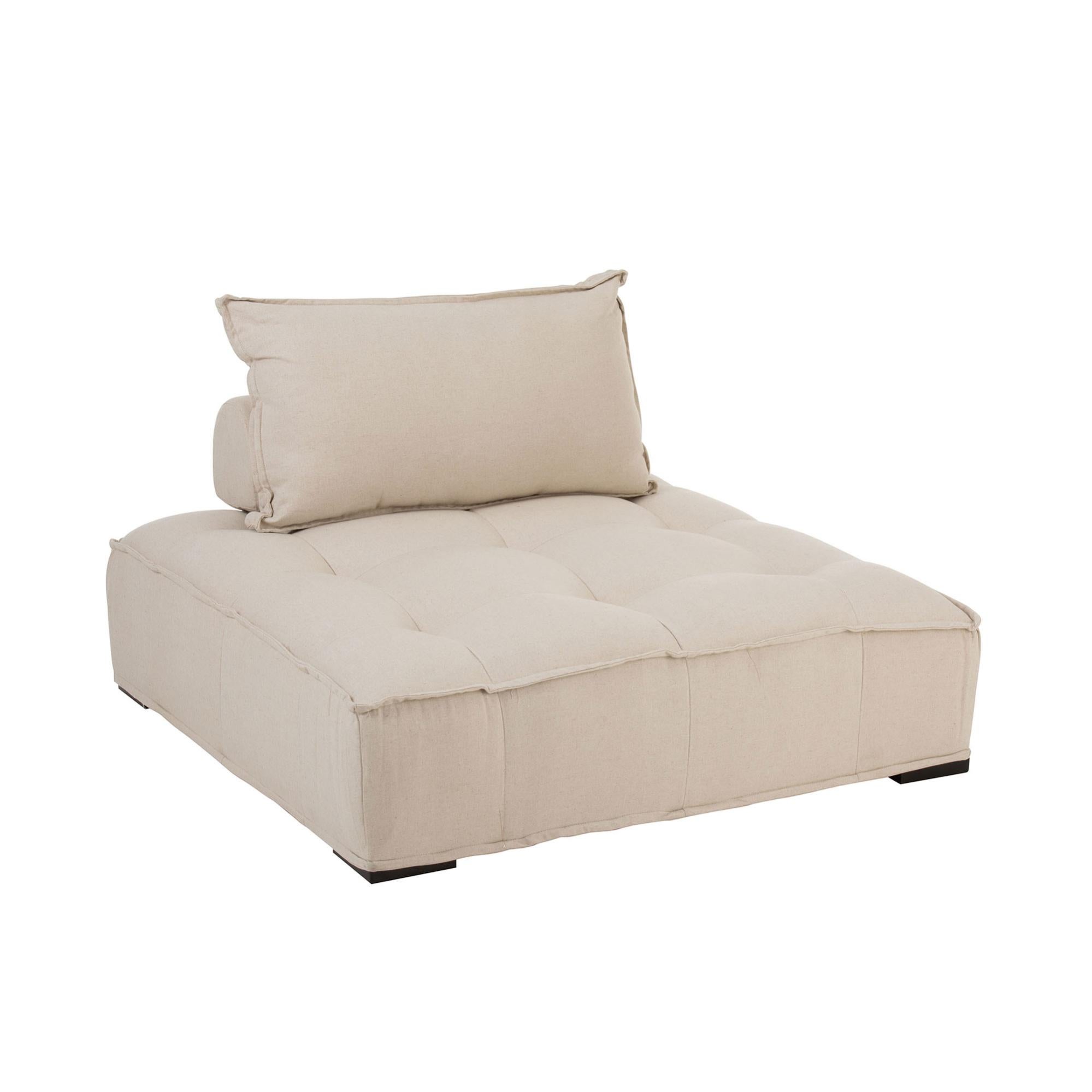 Chauffeuse 80x82x77 cm en lin beige | Leroy Merlin