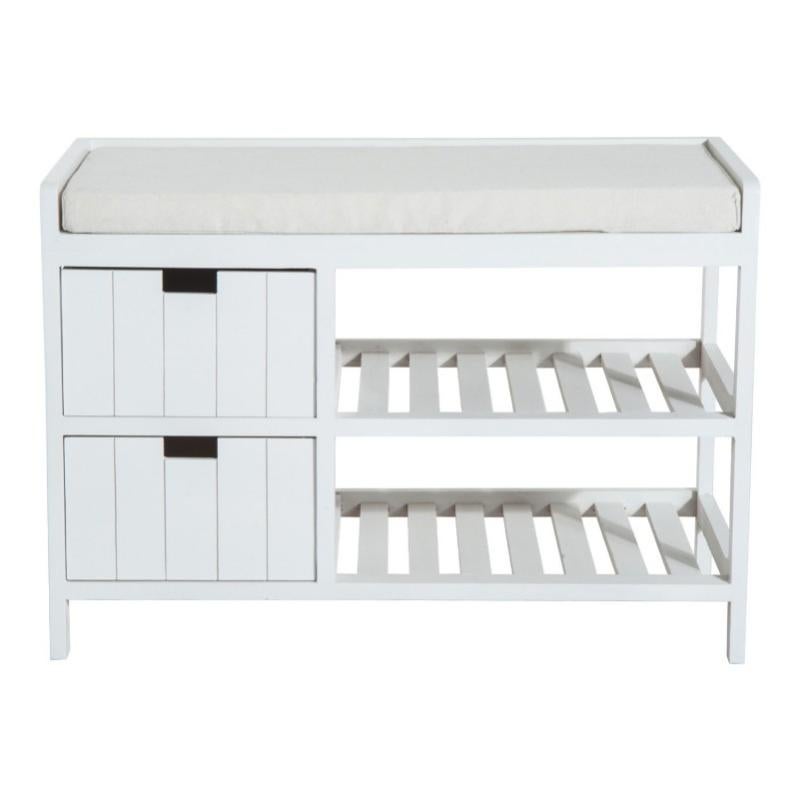 Banc enfant bois Seuni 2 tiroirs blanc Atmosphera - Blanc | Leroy Merlin
