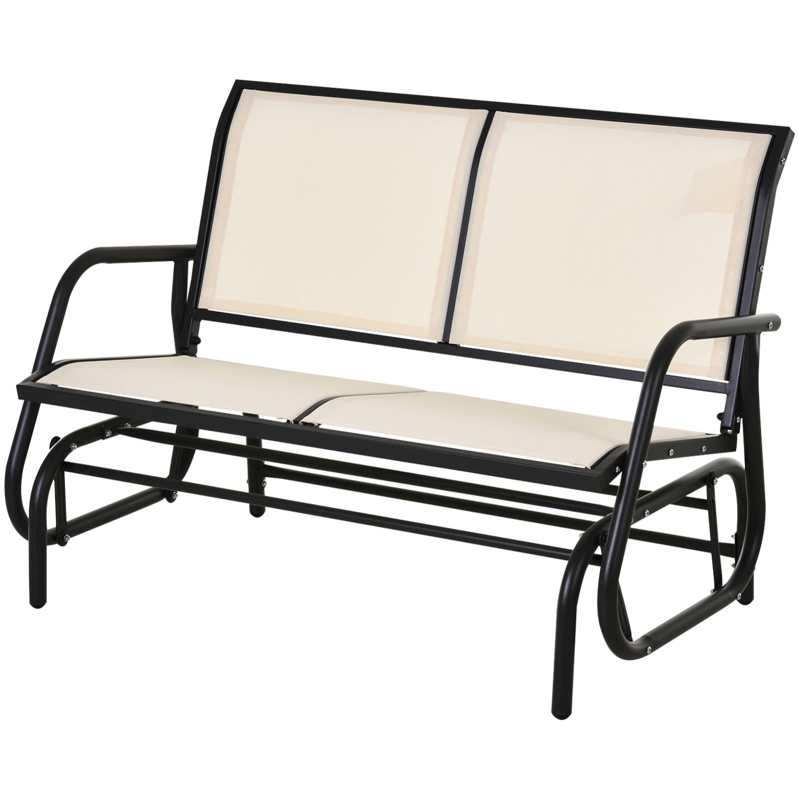 Banco balancín de 2 plazas para exterior Outsunny 120x70x85cm beige_84A-076CW | Leroy Merlin