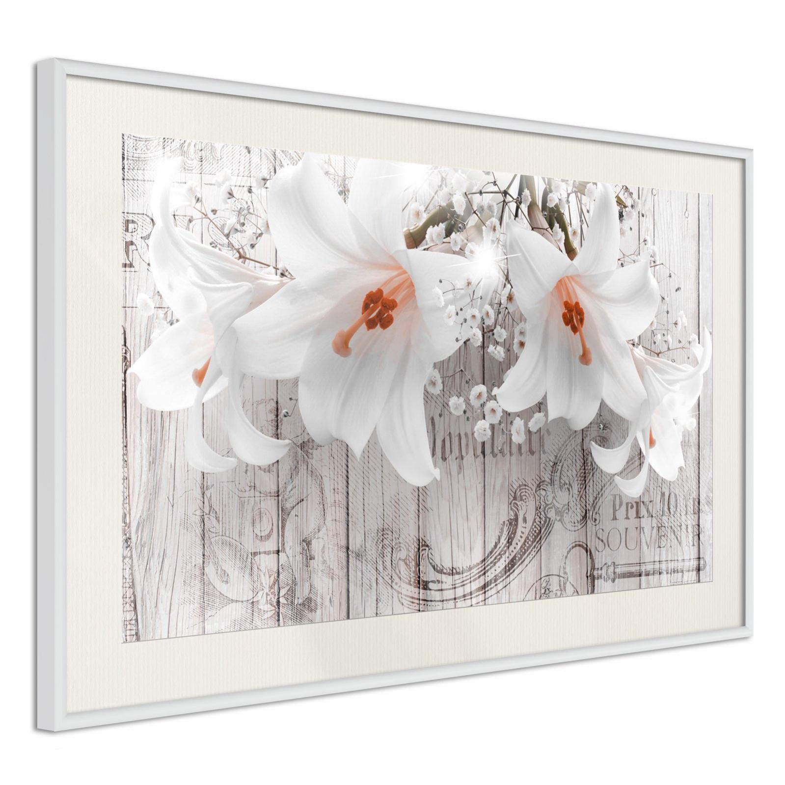 Tableau cadre Lys sur bois | Leroy Merlin