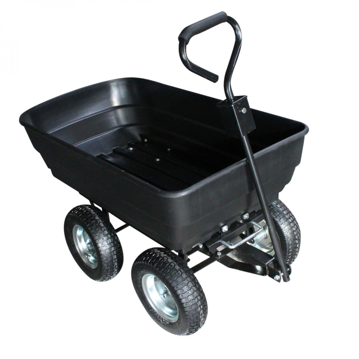 Remorque, Chariot De Jardin Avec Benne Basculante - 120 L - Noir ...