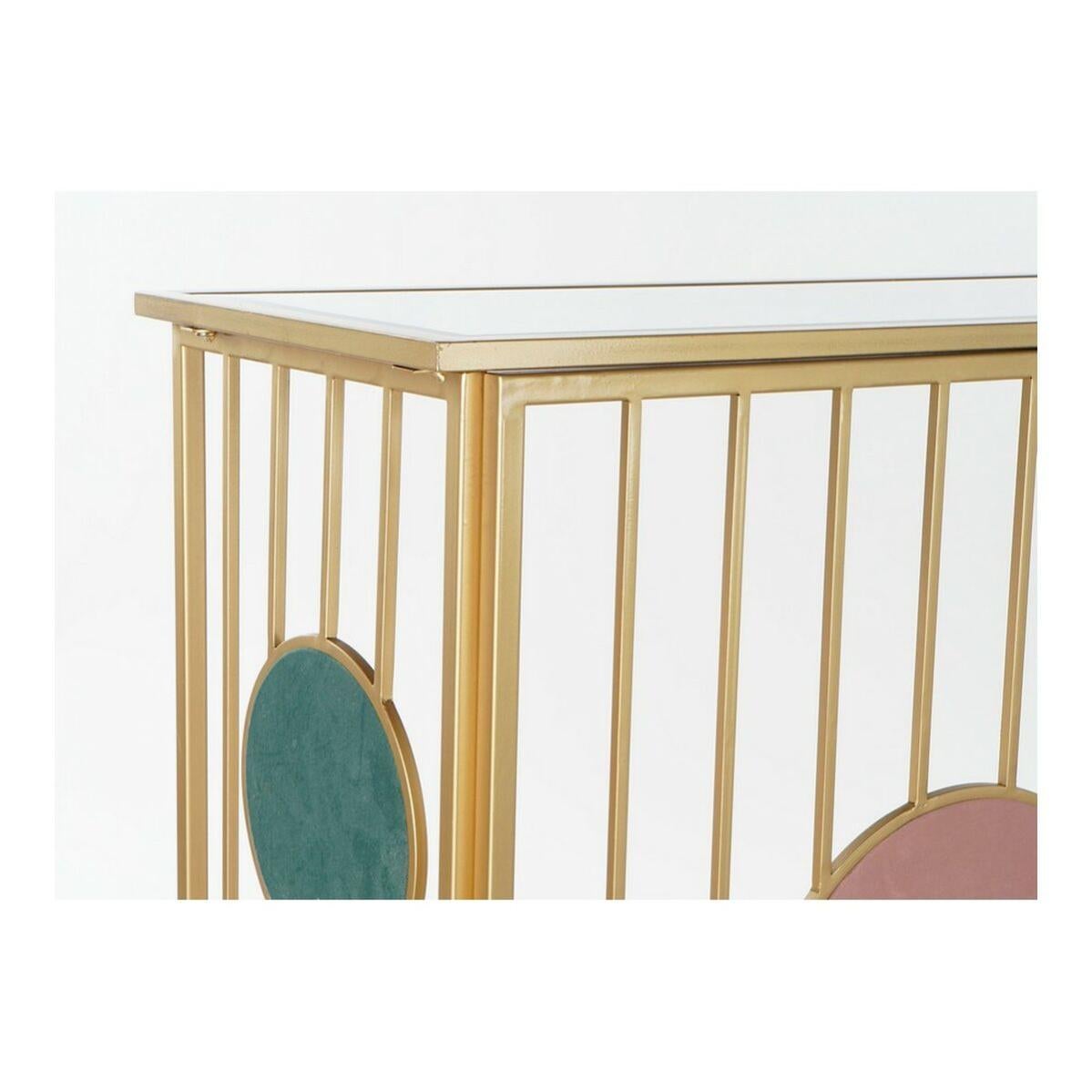 Ingresso DKD Home Decor Rosa Dorato Metallo Cerchi (120 x 36 x 90 cm ...
