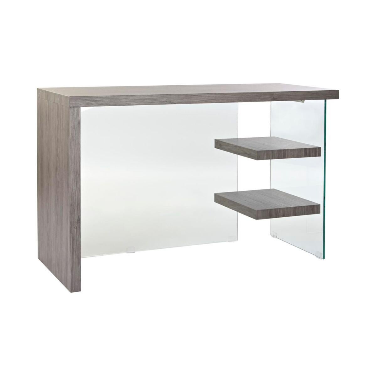 Scrivania DKD Home Decor Cristallo Grigio Trasparente MDF Vetro ...