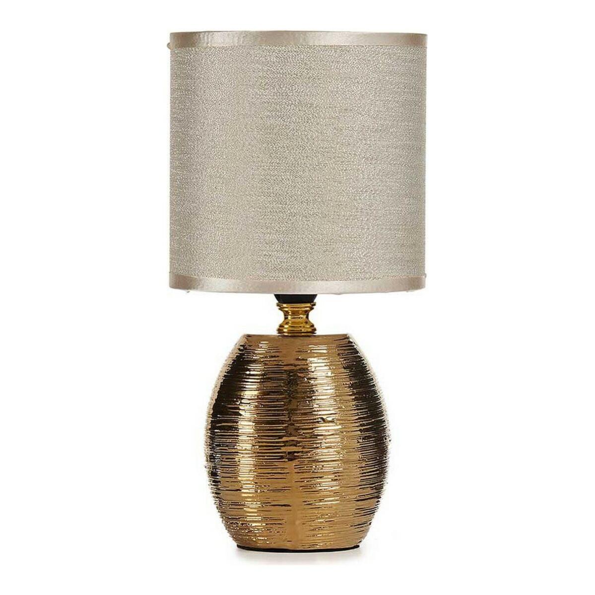 Lampe de bureau Rayures Céramique Porcelaine Doré (13 x 26,5 x 13 cm ...