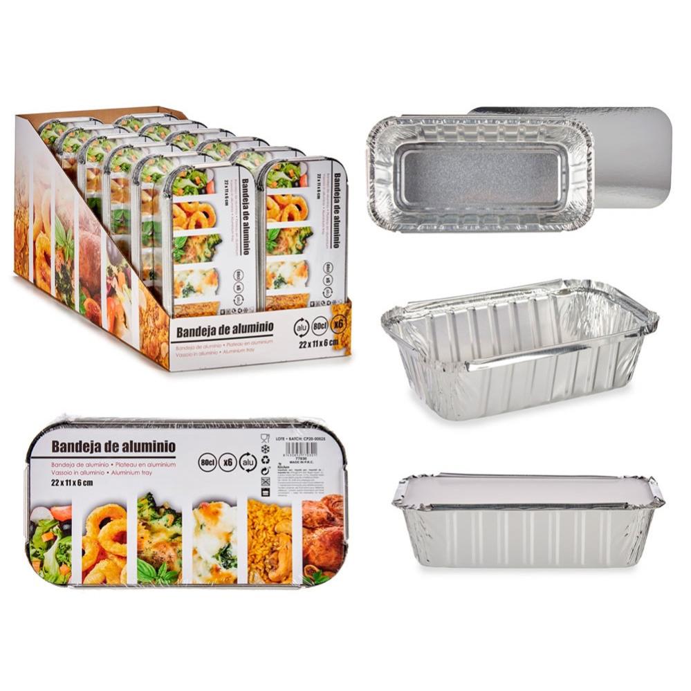 BANDEJAS ALUMINIO + TAPA 22x11x6 CM LOTE 6 | Leroy Merlin