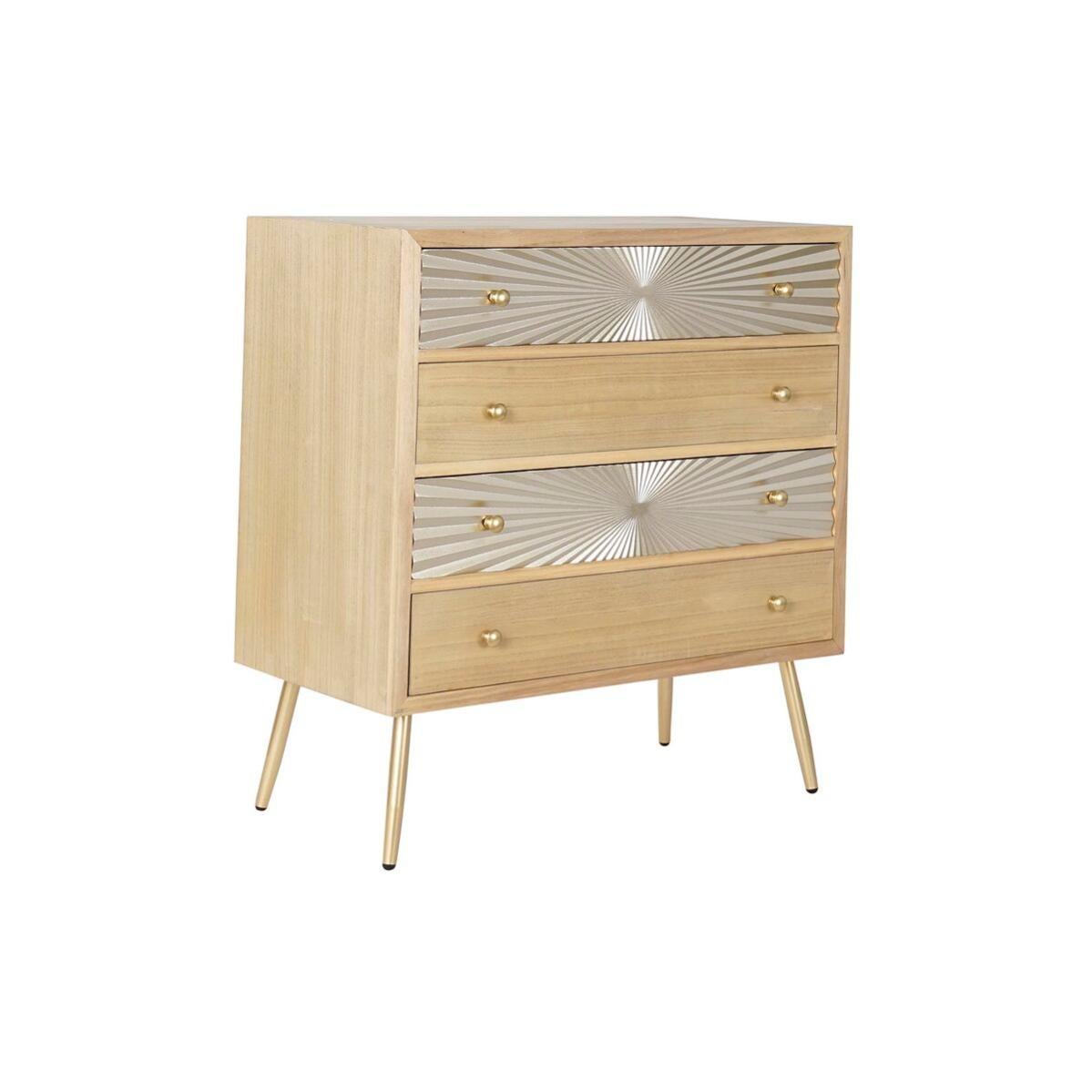 Commode DKD Home Decor Sapin Naturel Doré Métal Moderne (80 x 40 x 87,5 ...