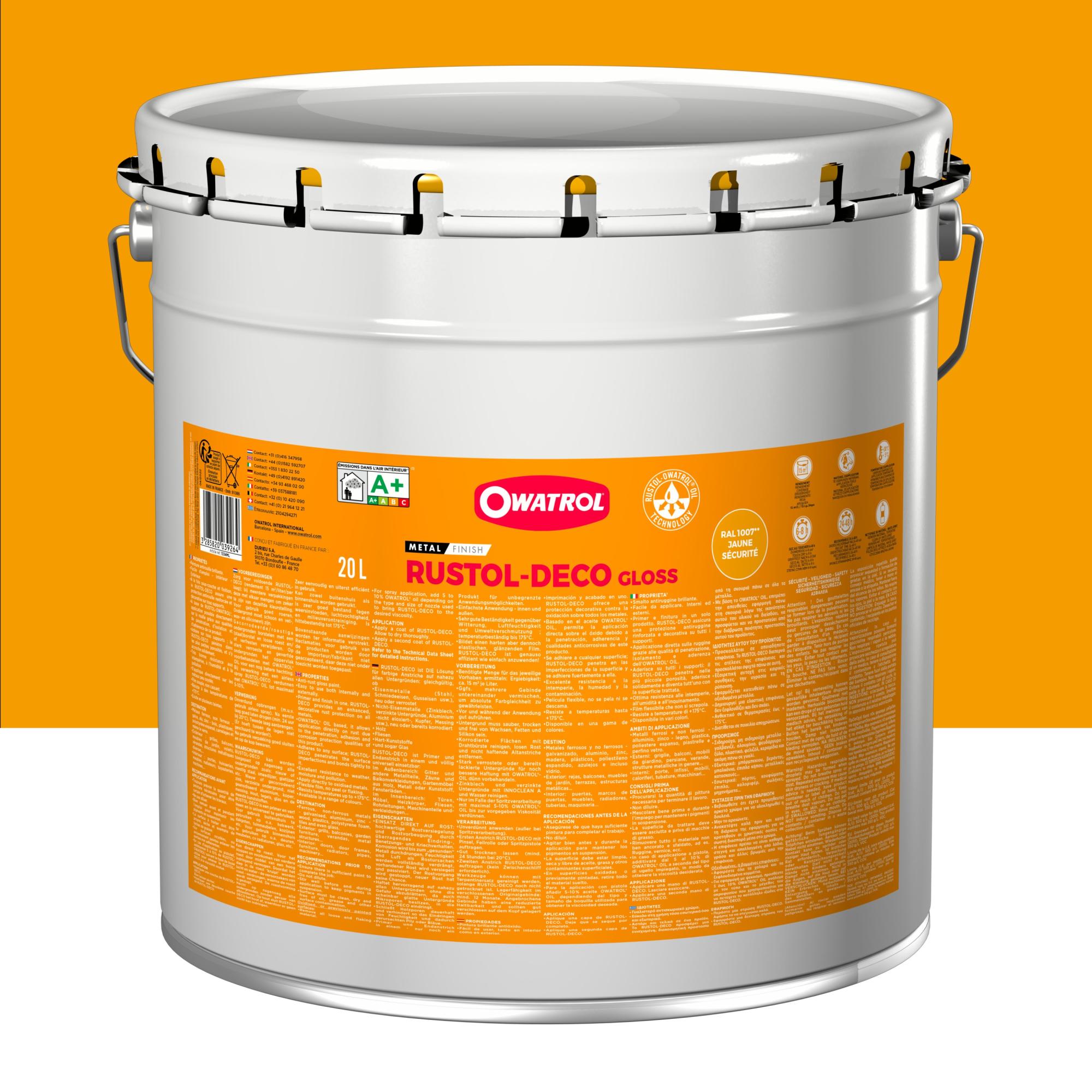 Peinture antirouille décorative Owatrol RUSTOL DECO BRILLANT Jaune ...