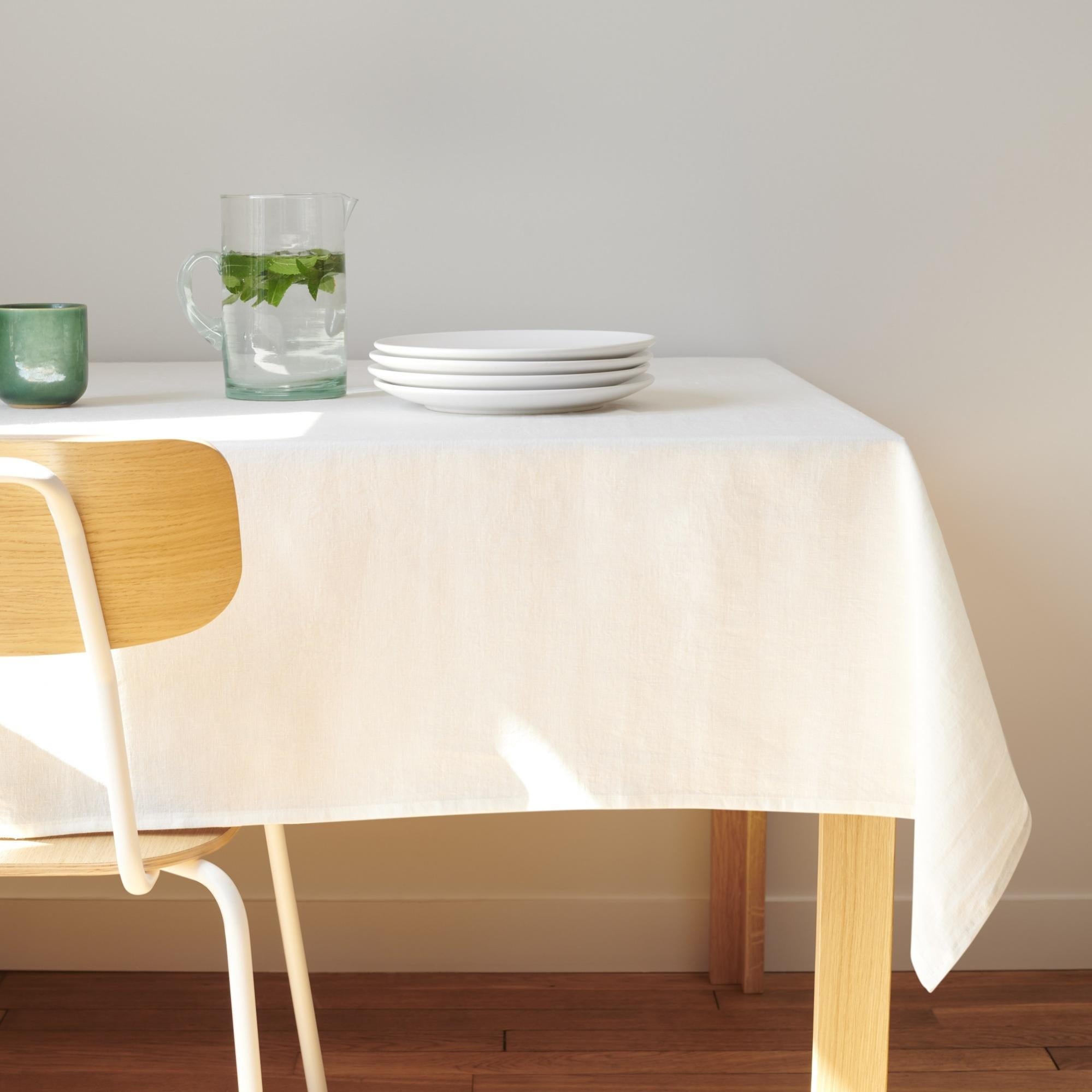 Nappe en lin blanc 180x230cm | Leroy Merlin