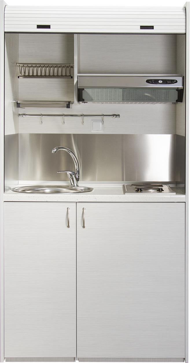 Brandy Best STUDI105-GBL Cuisine compacte blanche 105cm avec volet ...