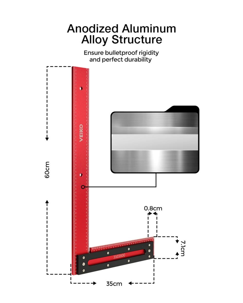 Equerre de menuisier 60cm règle de menuiserie règle d'angle droit ...