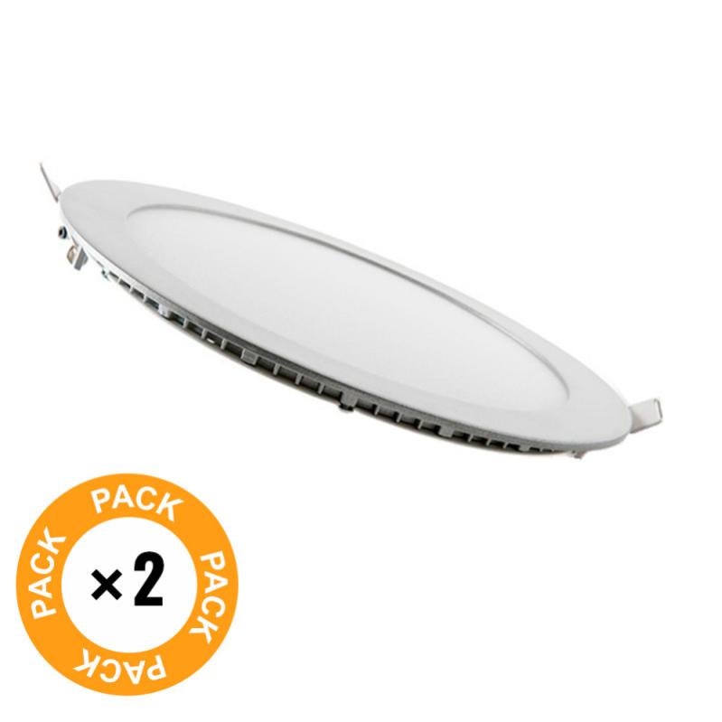 Pack 2 Placas LED 20W 1.800Lm 6000ºK Circular 30.000H [PE-1011P2-CW ...