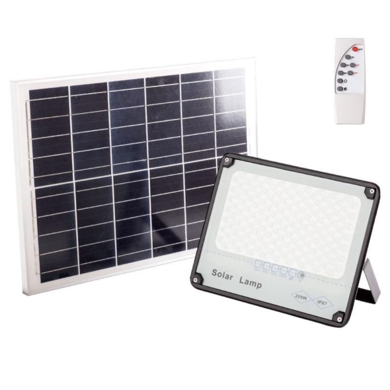 Riflettore Proiettore a LED Solare 200W Pannello Solaree/Batteria [WR ...