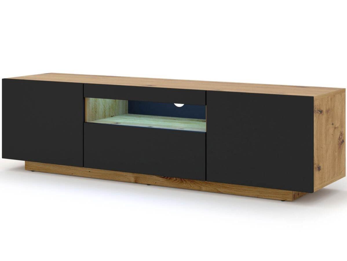 BOBOCHIC Meuble TV 150 cm ASTRID avec LED Marron | Leroy Merlin