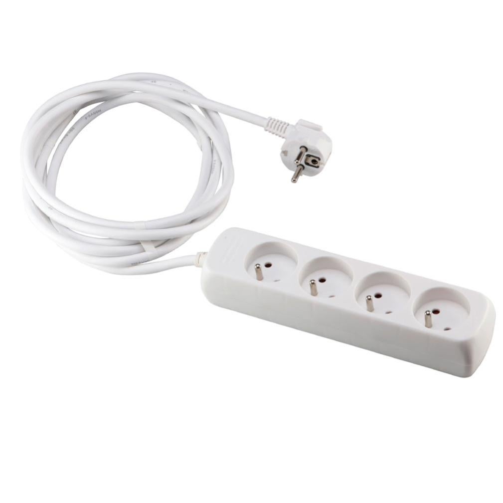 Bizline 700955 | bloc multiprise standard 4 x 2p + t, câble h05vv-f 3g1 ...