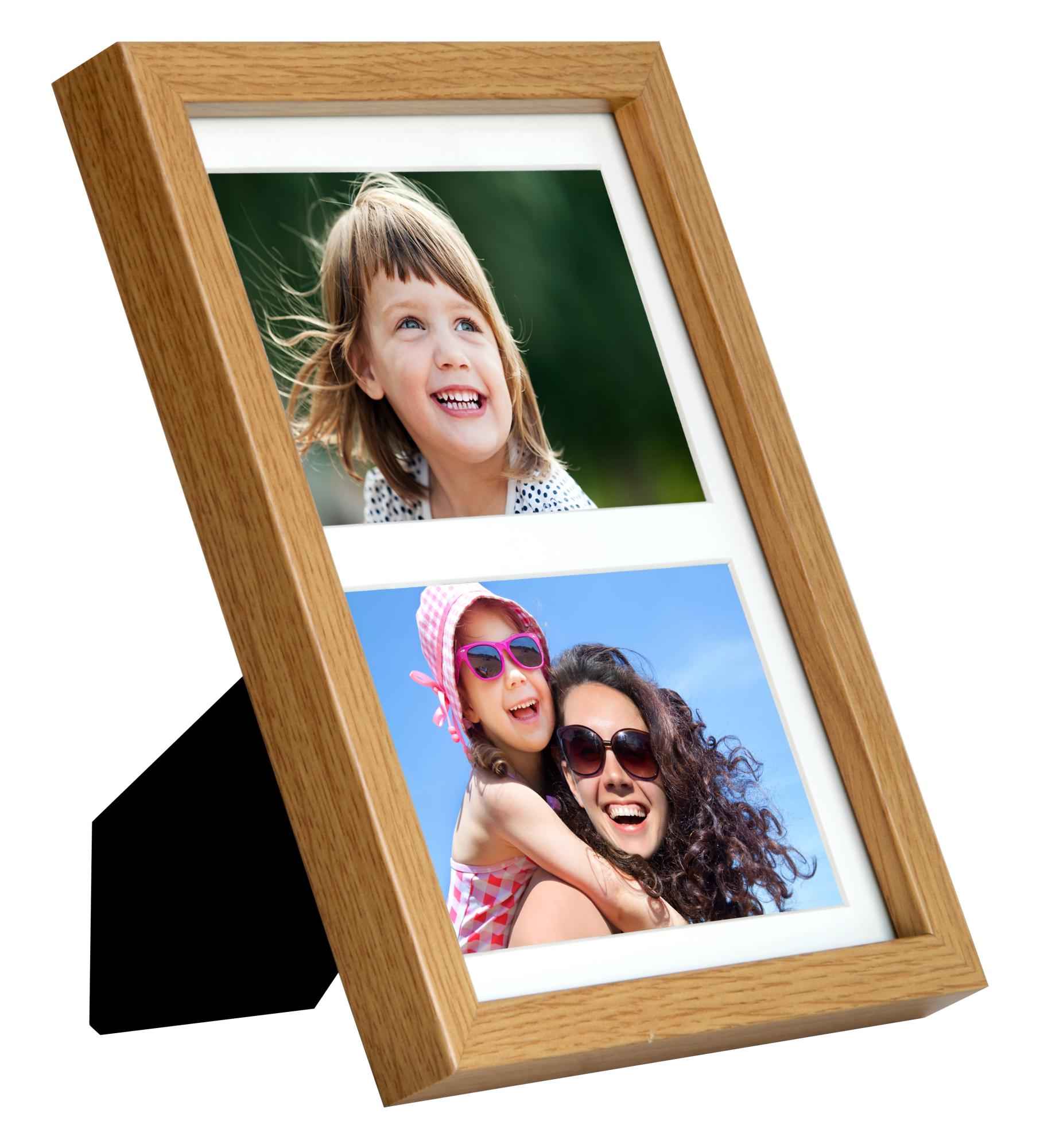BD ART 17 x 23 cm Cornice Multipla per 2 Foto 10x15 cm, Colore Quercia ...