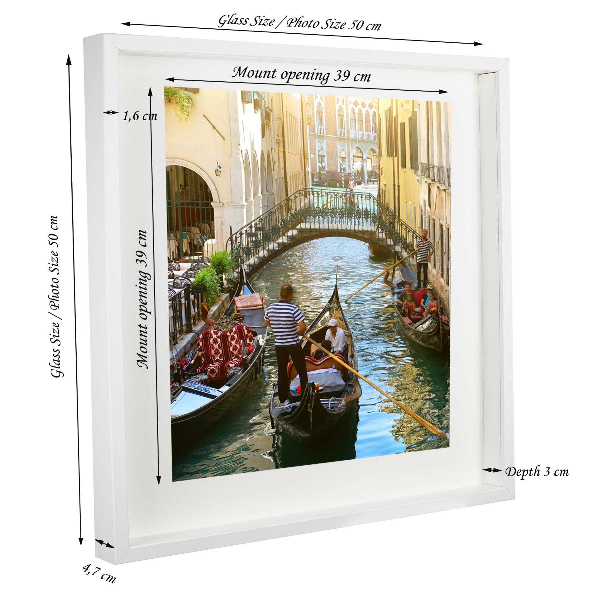 BD ART 50x50 cm Box 3D Cornice Portafoto Profonda Colore Bianco con ...