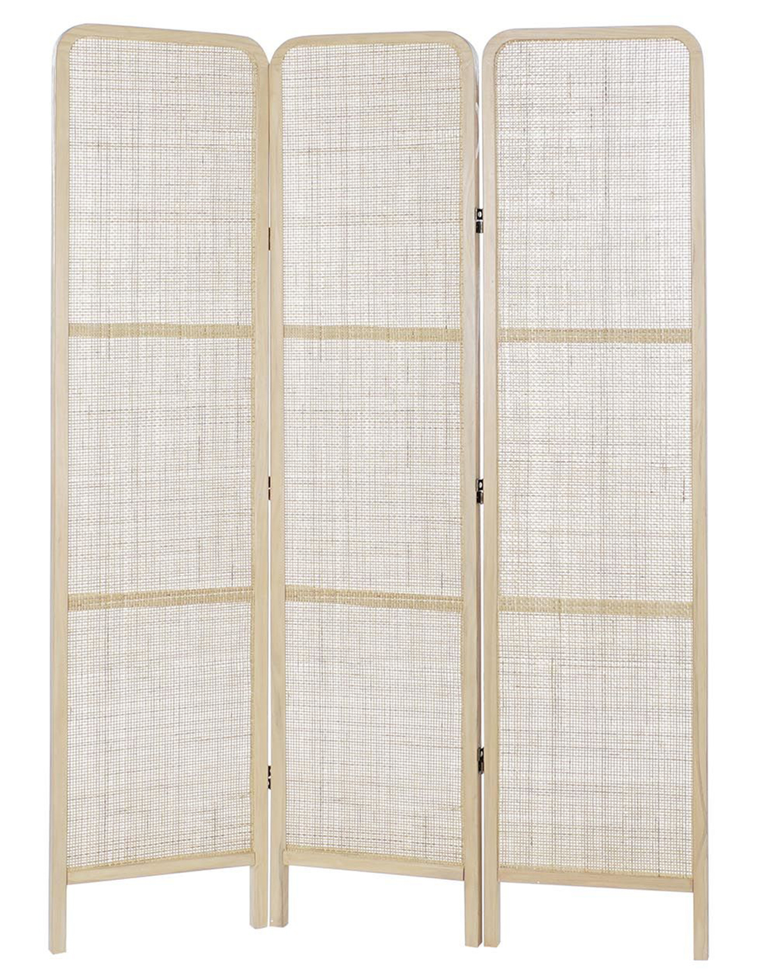 Paravent de 3 pans en paulownia et rotin coloris naturel - Longueur 120 ...