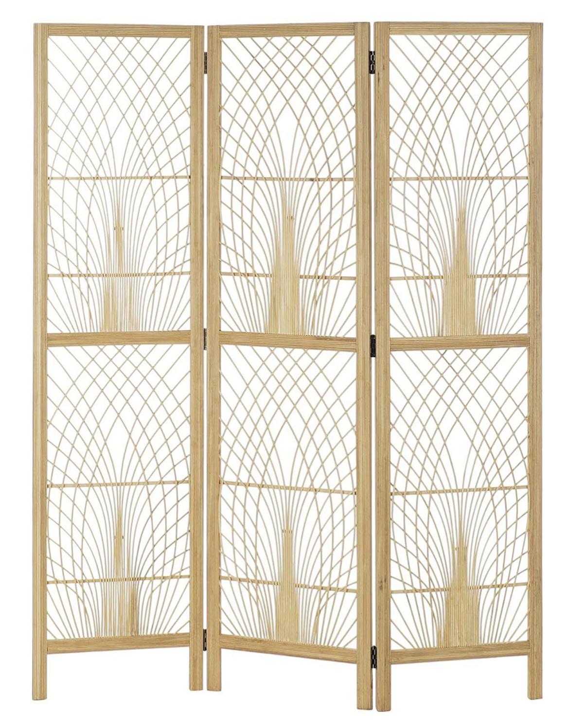 Paravent 3 pans en Bambou coloris naturel - Longueur 135 x Hauteur 180 ...