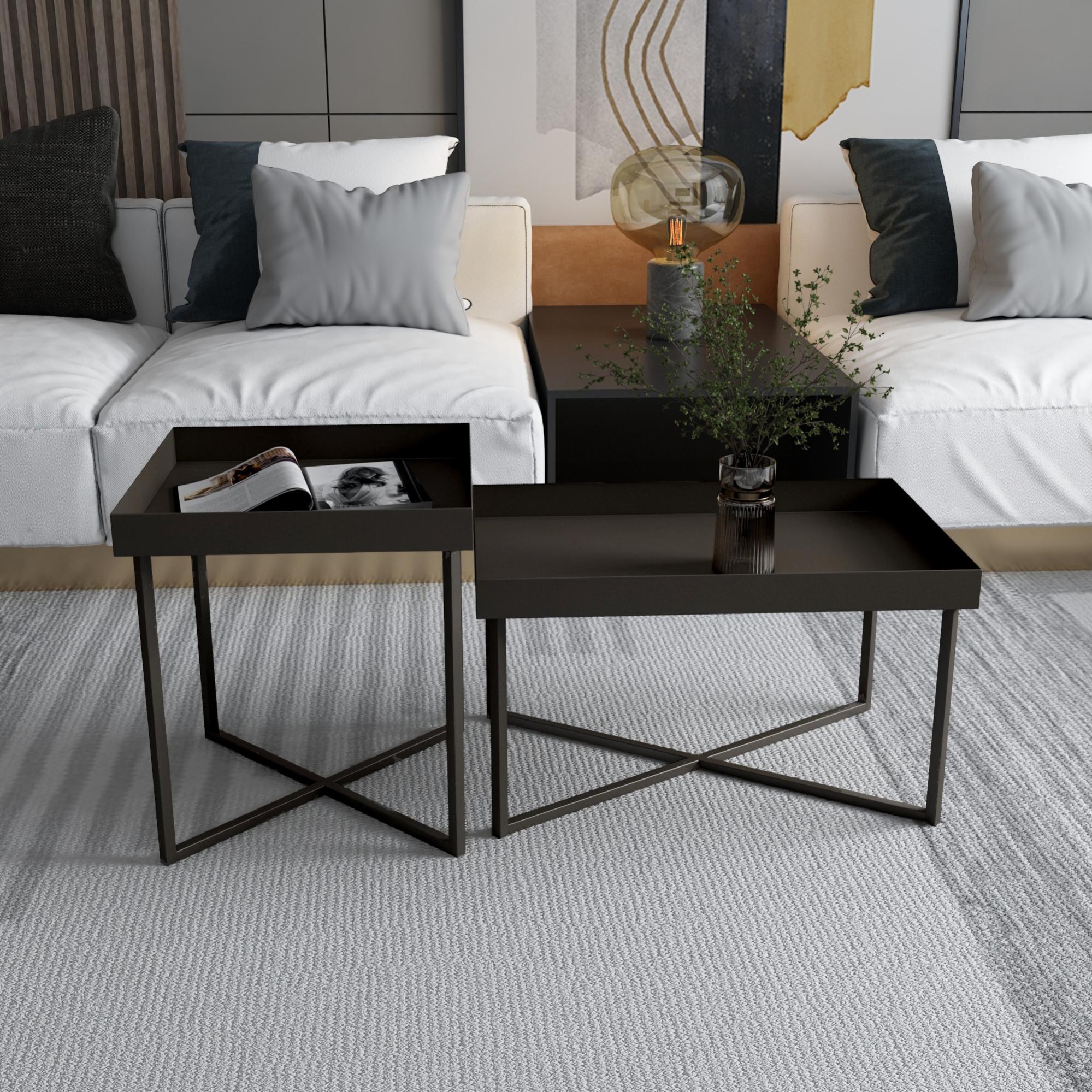 Set di 2 Tavolini 'Heinola' in Misure Diverse - Tavolini Bassi in ...