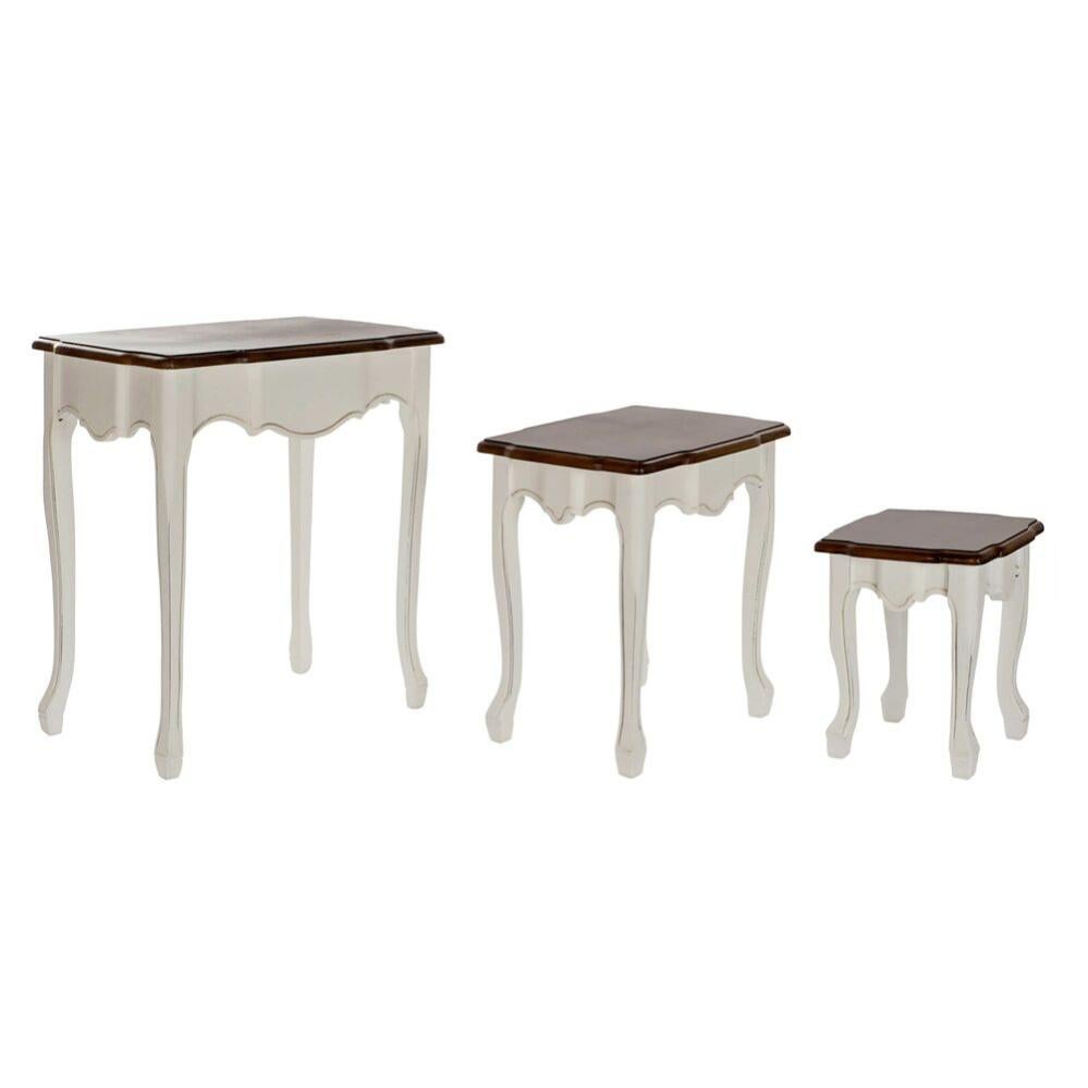 Jeu de 3 tables DKD Home Decor Blanc (3 pcs) (60 x 40 x 66 cm) | Leroy ...