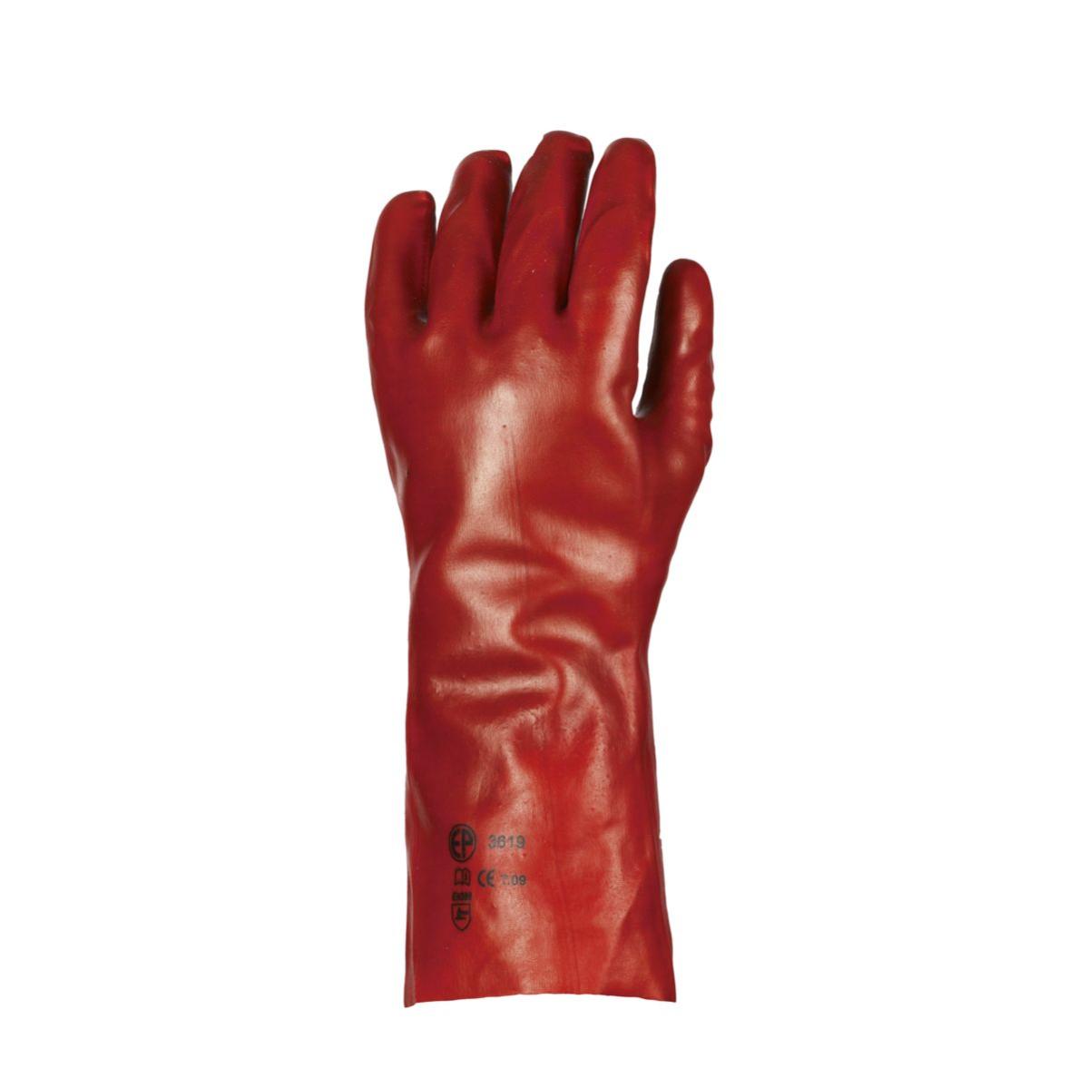 Gants PVC rouge enduit, standard, 35 cm - COVERGUARD - Taille L-9 ...