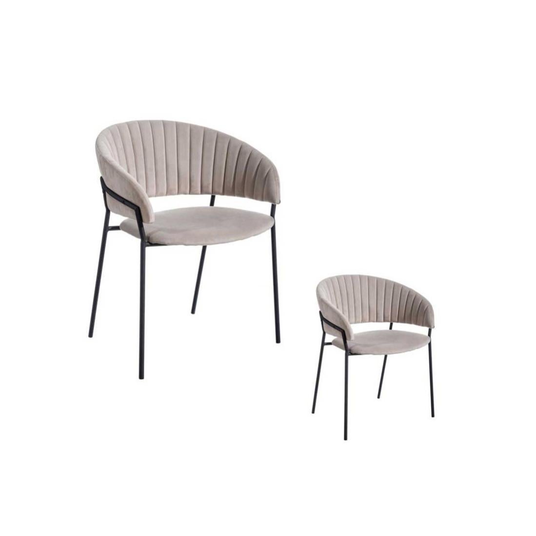 Duo de Chaises Métal/Tissu gris - NIKKO | Leroy Merlin