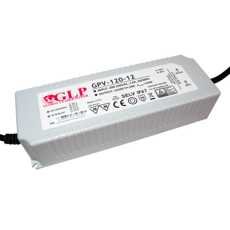 Alimentatore a tenuta stagna 12V DC - 120W - IP67 - GLP | Leroy Merlin