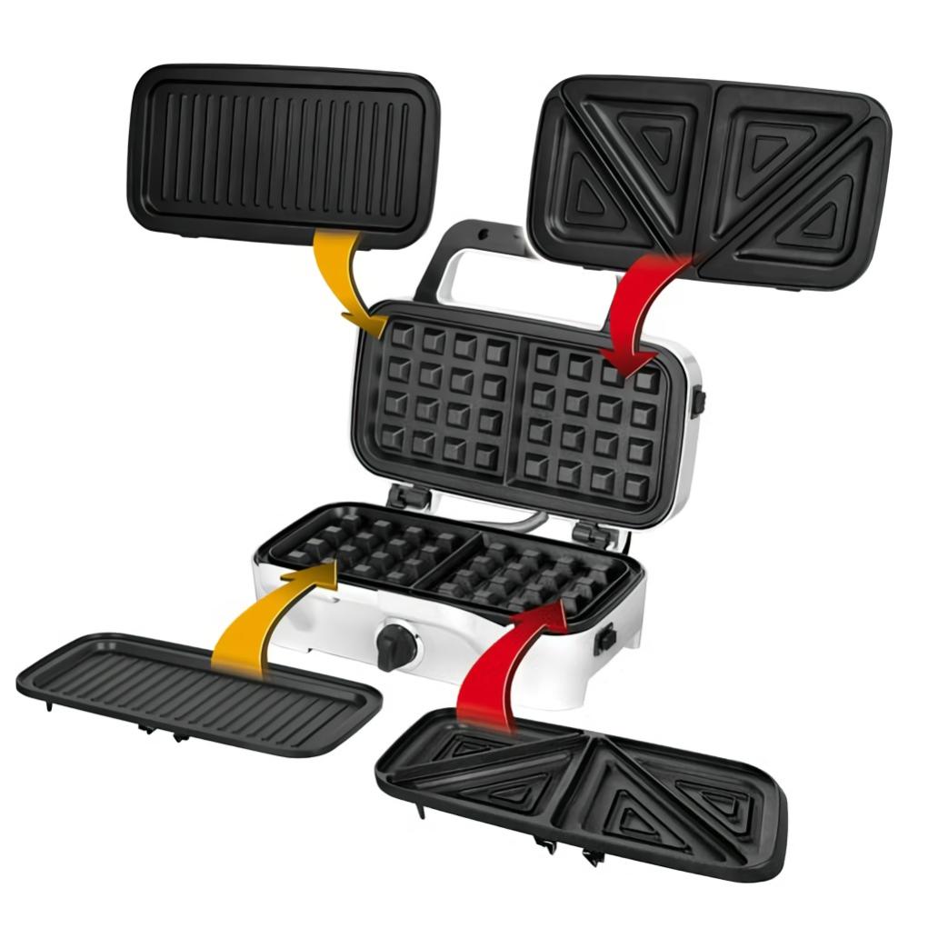 3 in 1 Sandwich Maker, Intercambiabili, Waffle Grill, Regolatore ...