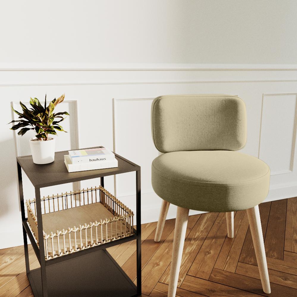 Potiron Paris - GINA - Petit fauteuil en tissu beige | Leroy Merlin