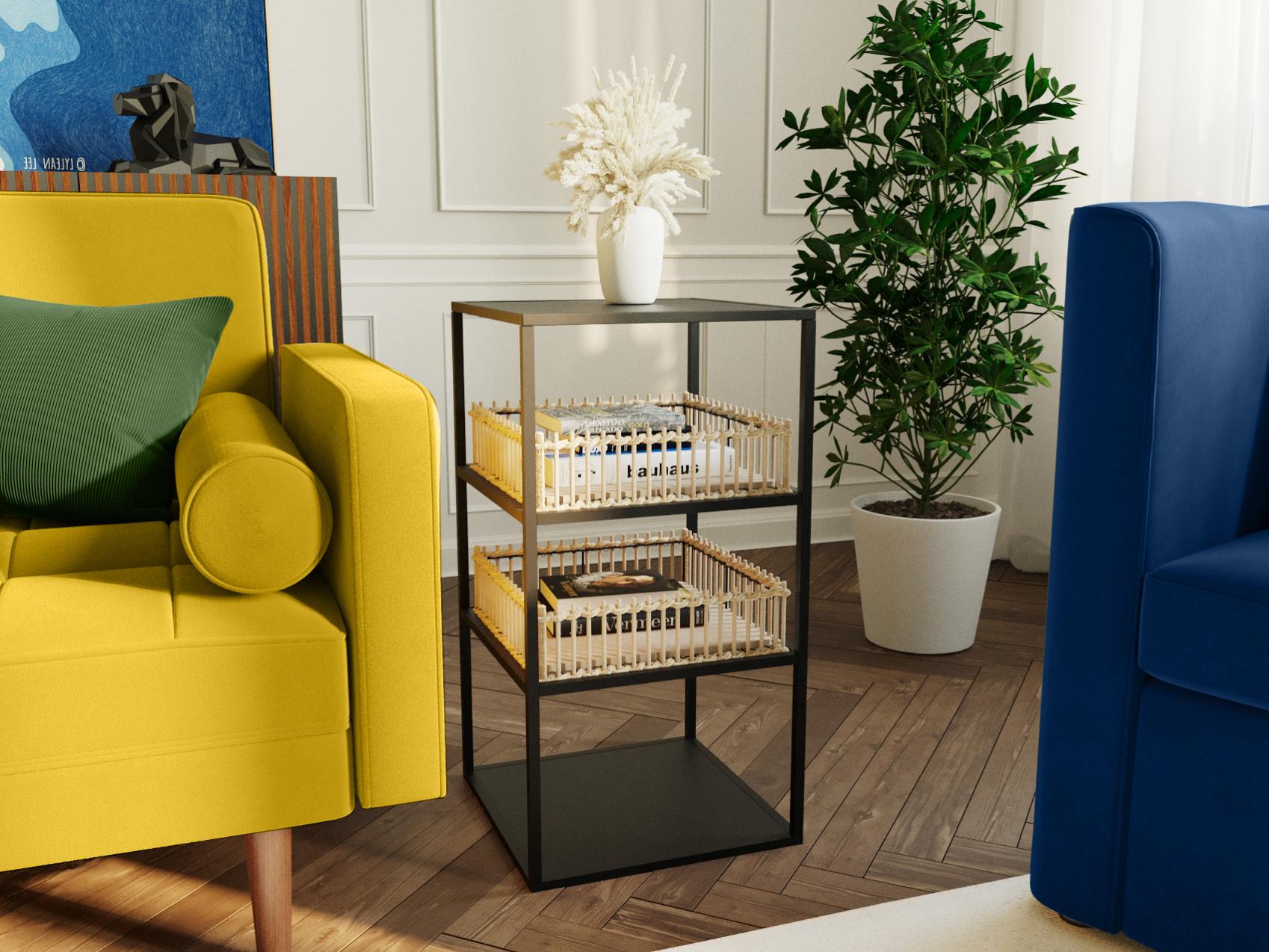 Potiron Paris - LAZARE - Sellette en métal noir et bambou | Leroy Merlin