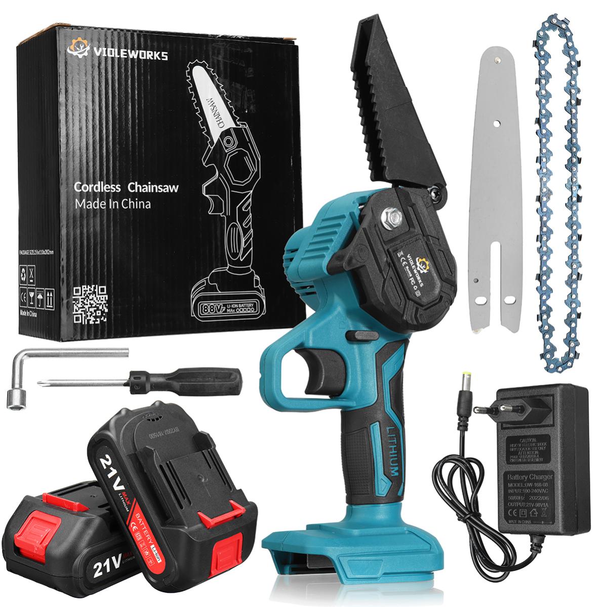 Scie à chaîne Tronçonneuse à batterie élagueuse sans fil 6" 21V ...