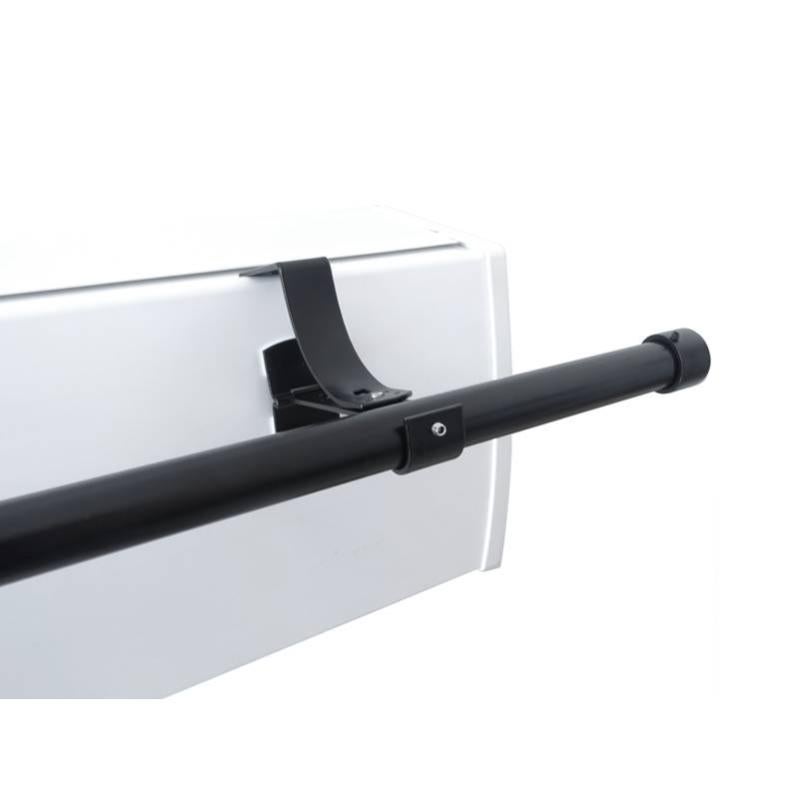 Kit nero: asta per tende + 2 supporti senza foratura GEKO BRICO + 2 ...