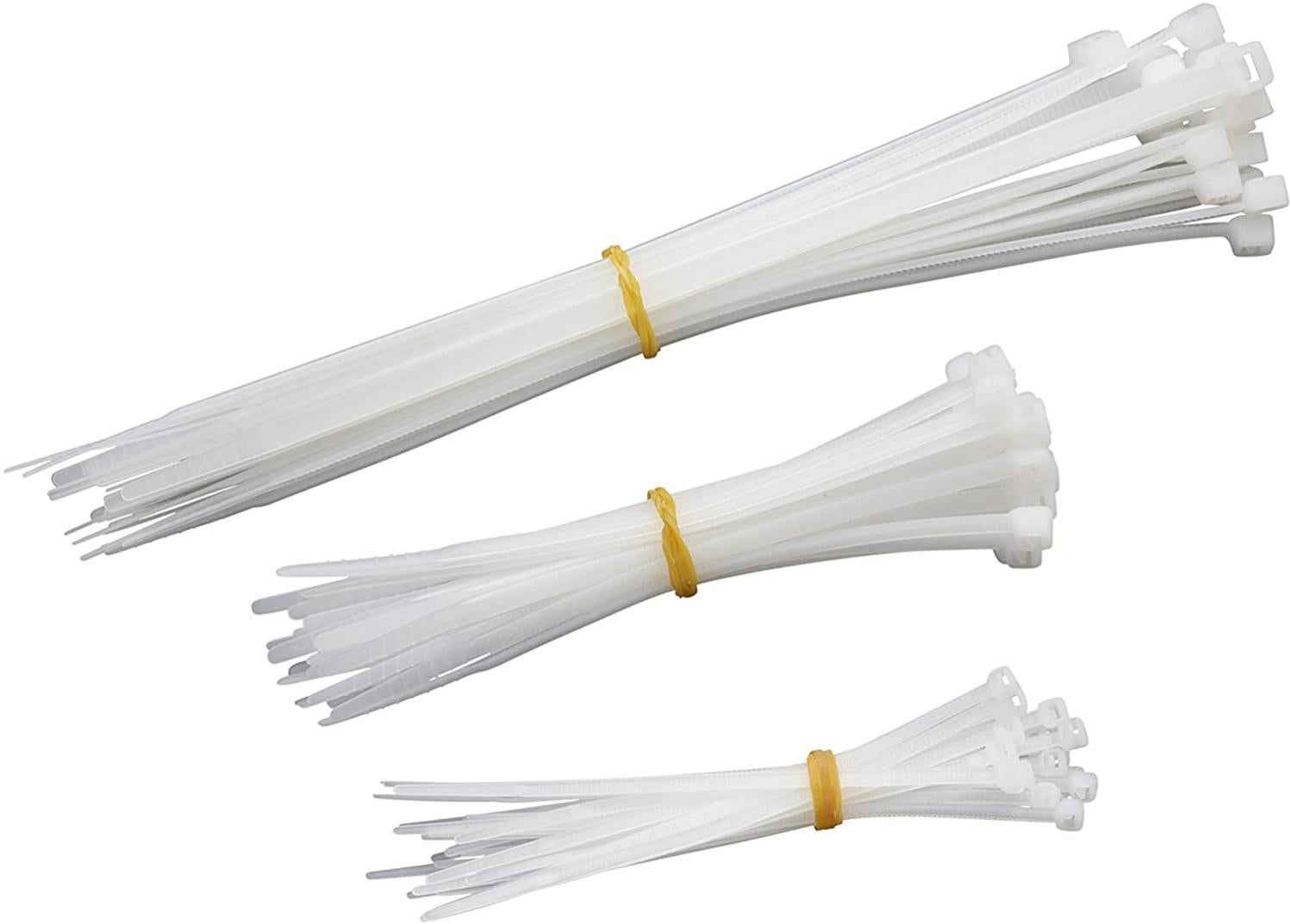 - 75 PEZZI - ASSORTIMENTO FASCETTE DI CABLAGGIO BIANCHE - DIVERSE ...