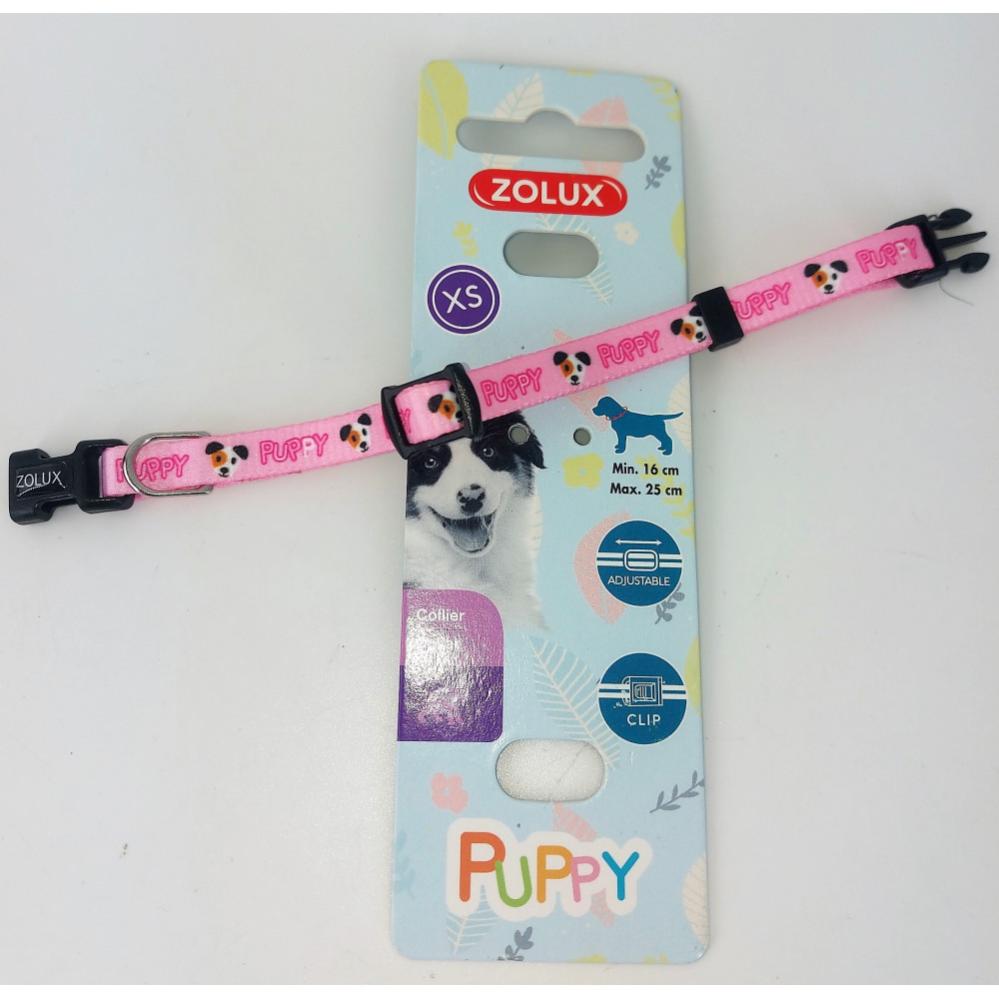 Zolux -Collier PUPPY MASCOTTE 8 mm 16 à 25 cm couleur rose pour chiots ...