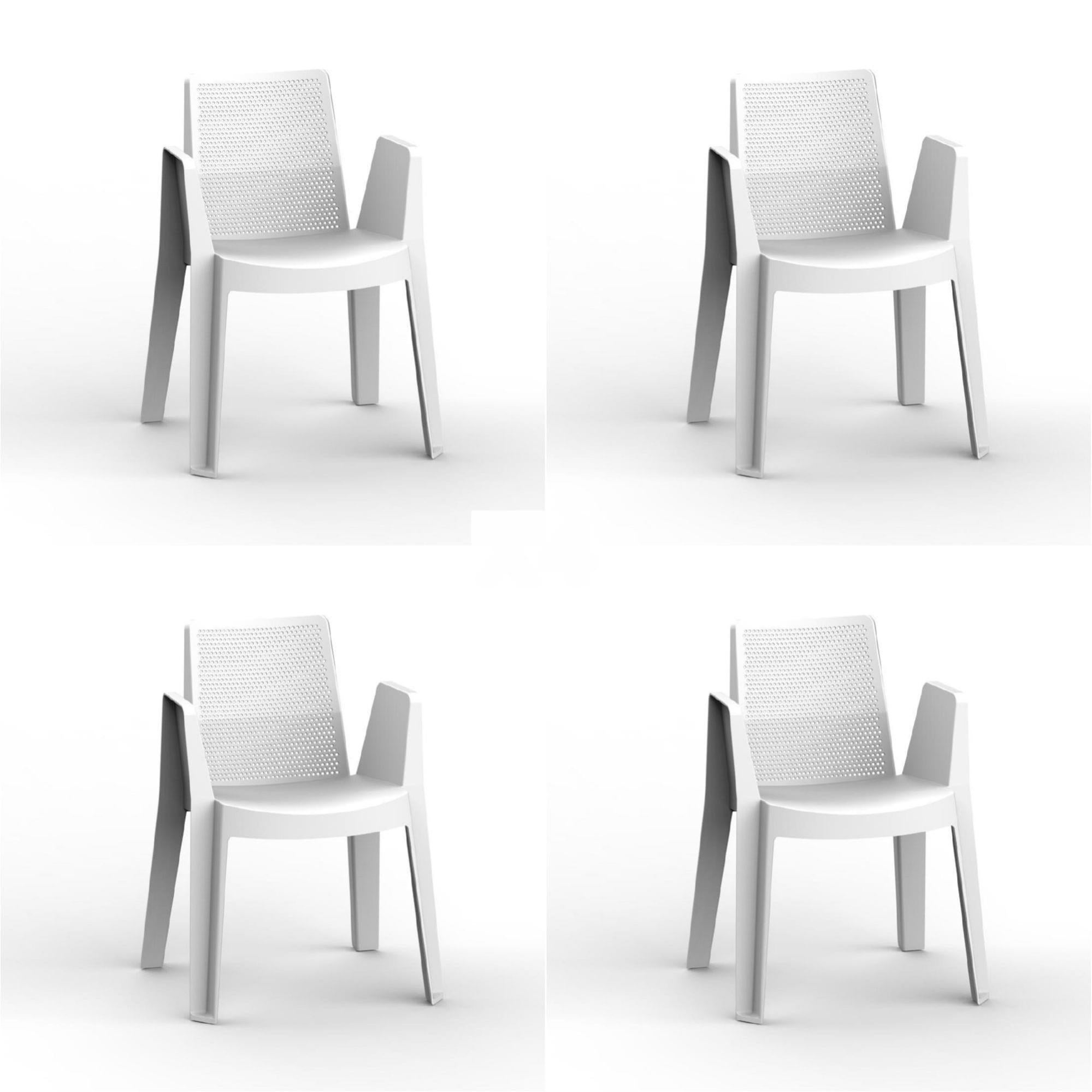 Garbar PLAY Set 4 Silla Con Brazos Interior, Exterior Blanco | Leroy Merlin