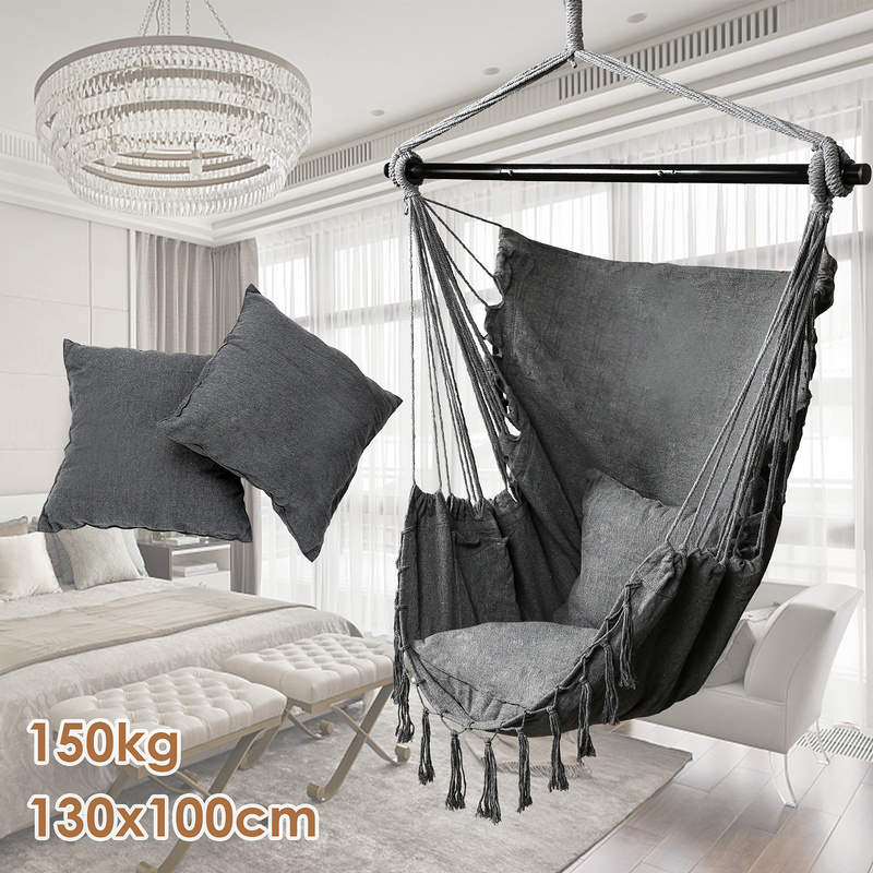 Sedia sospesa per esterni amaca amaca con bastone da casa con 2 cuscini ...