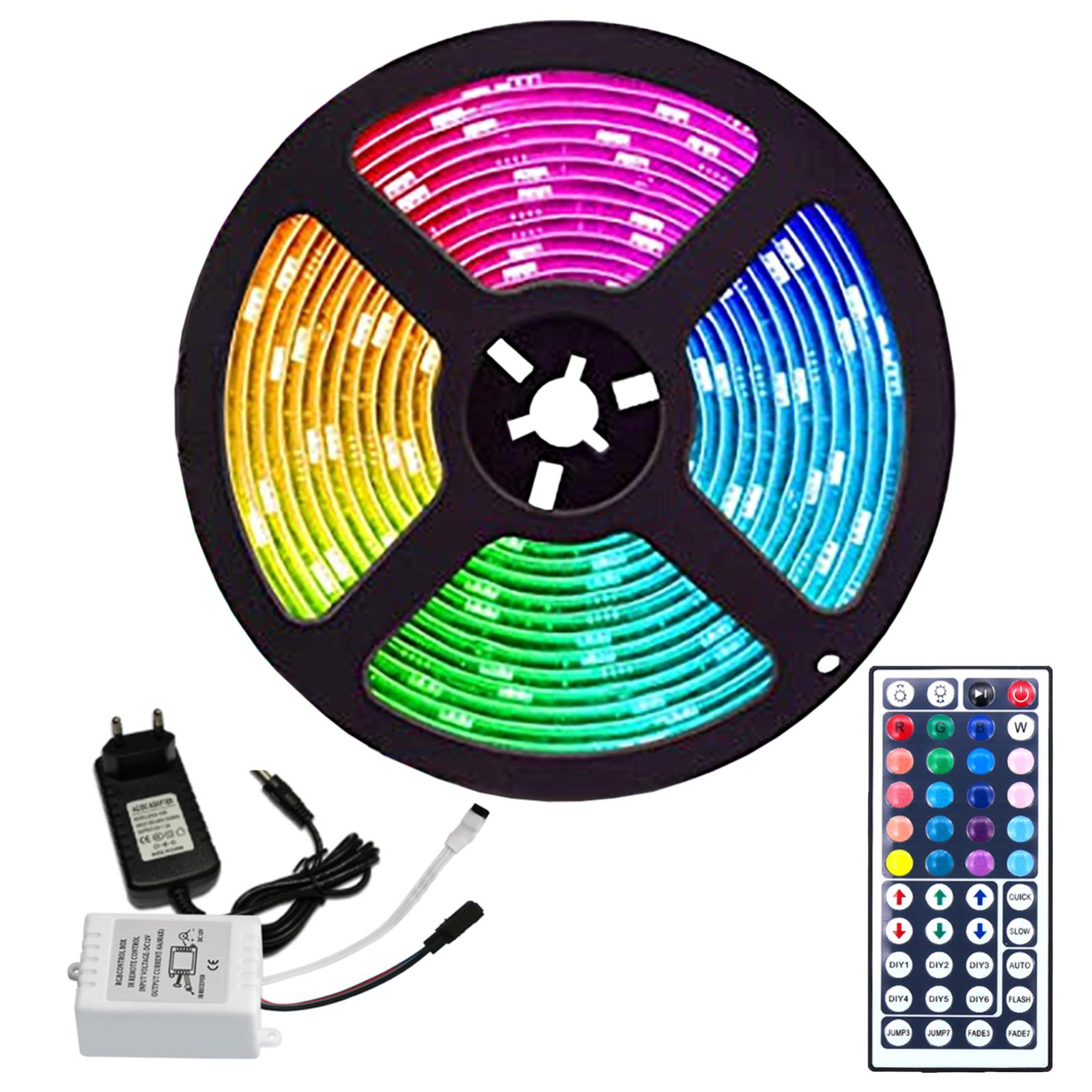5M bande LED, Bande Ruban LED RGB 5050 SMD, bande LED 30 LEDs, bande ...