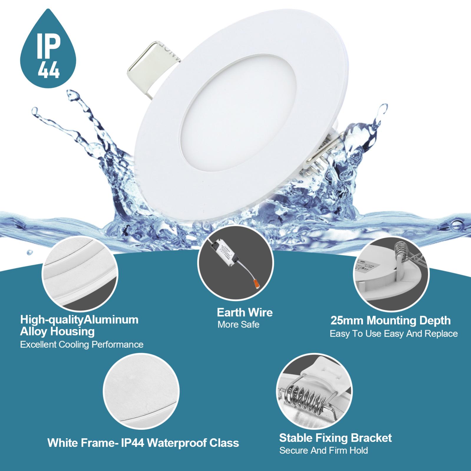 Lot de 10 Spot Encastrable LED Panel Extra-Plat 12W | Température de Couleur: 3 couleurs en 1 ...