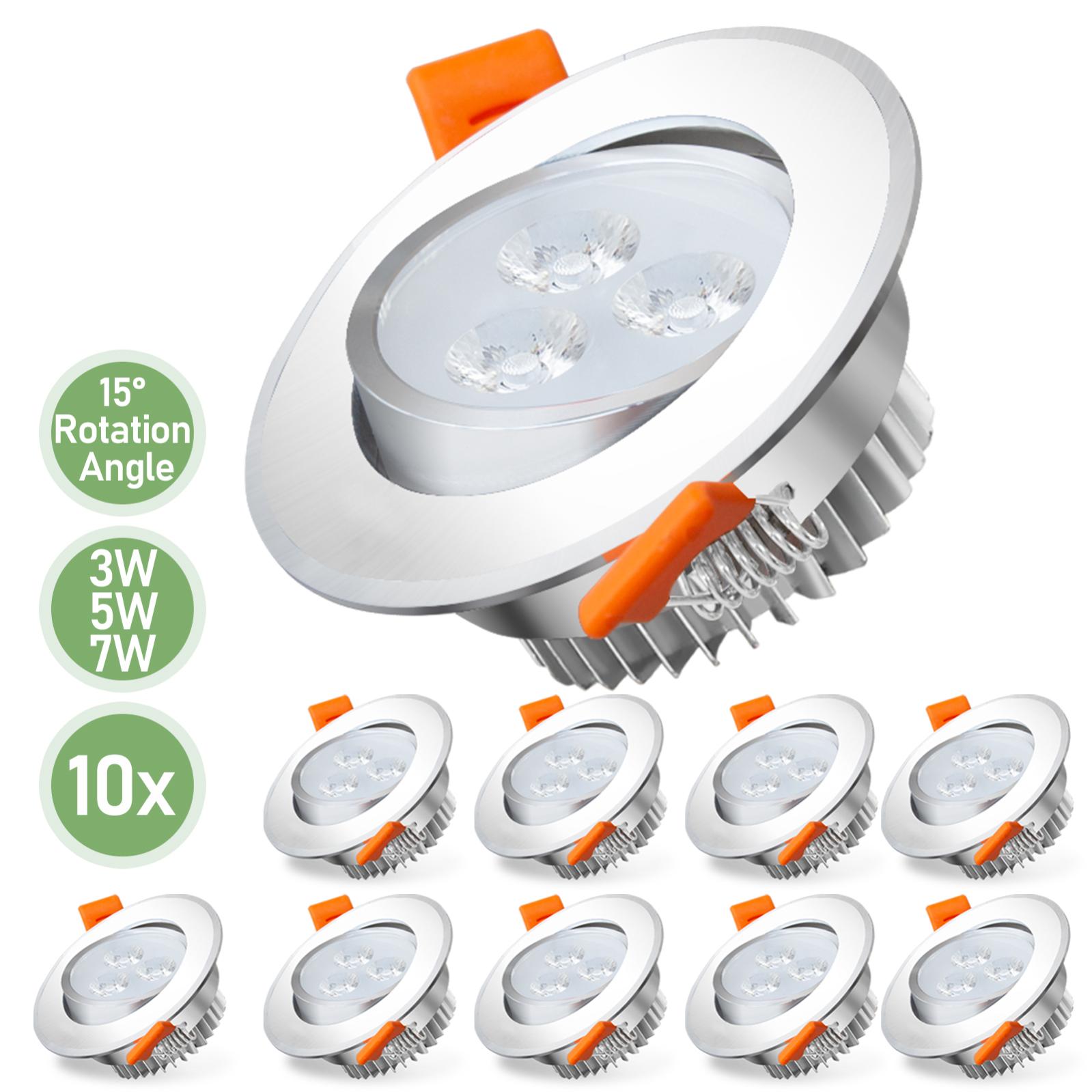 Lot de 10 Spots Encastrable LED Intégrés spots à encastrer Blanc froid ...